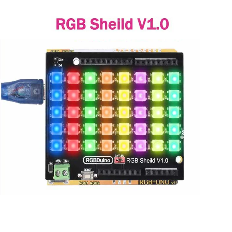 Panel de luz LED RGBDuino Sheild V1.0, matriz de píxeles RGB de 8x5, para Raspberry Pi 4 ...