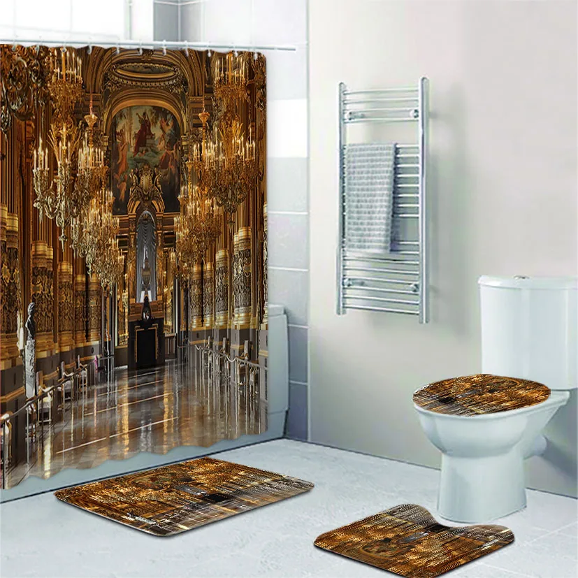 3d Luxury Paris Opera Lounge Bathroom Curtains Shower Curtain For ...