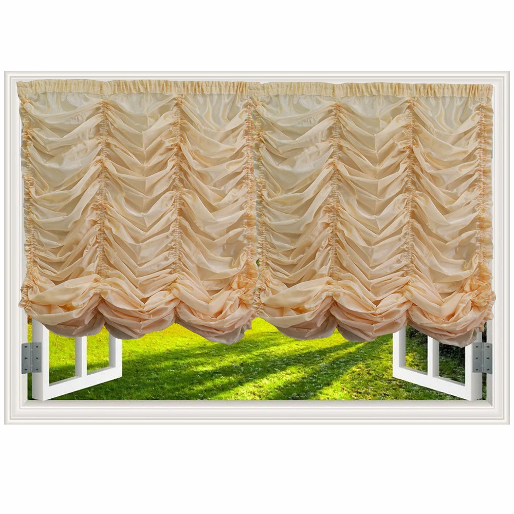 Unique-Luxury-Gold-and-White-Austria-Curtain-Puff-Drape-Balloon-Blind ...