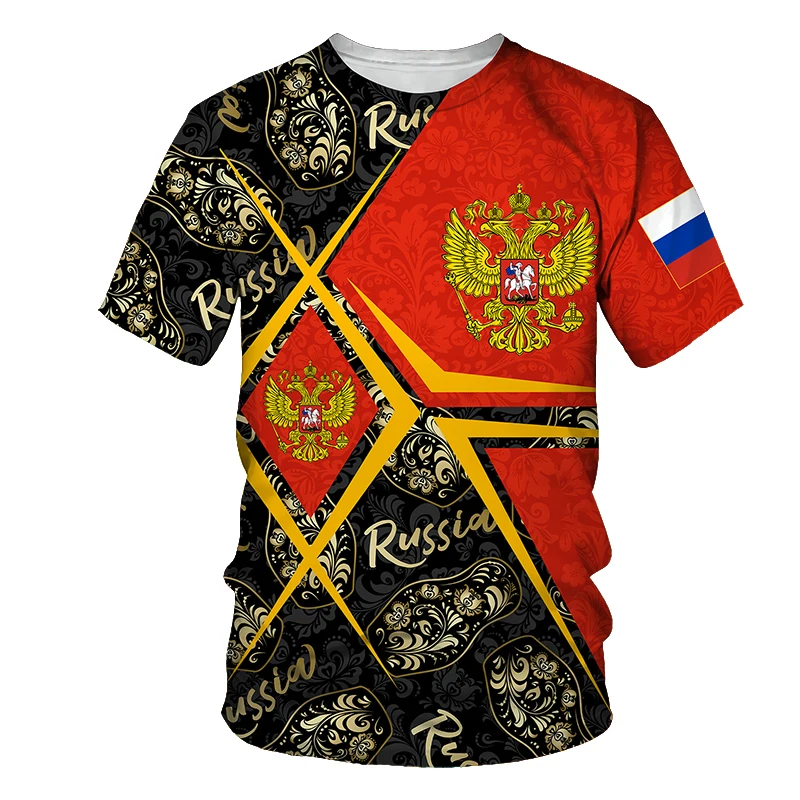 Summer-New-Men-s-T-shirts-Russian-Flag-Print-3D-Printed-Fashion-Casual ...