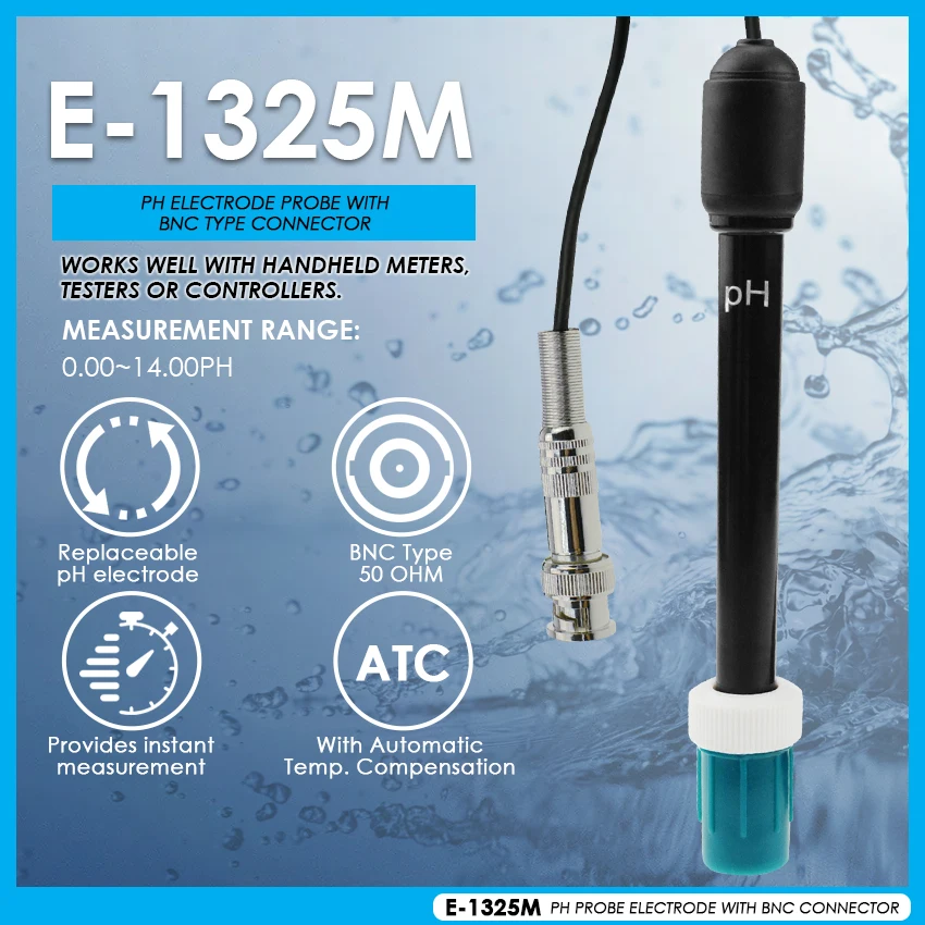 Generic PH Electrode Probe BNC Connector, 300cm Cable For PH Meter ...