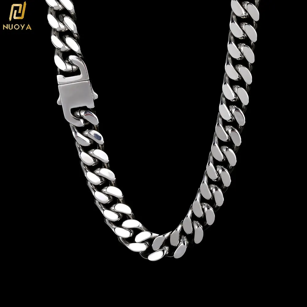 12mm 316L Stainless Steel Chain Necklace Hip Hop Cuban Chains No Fade ...