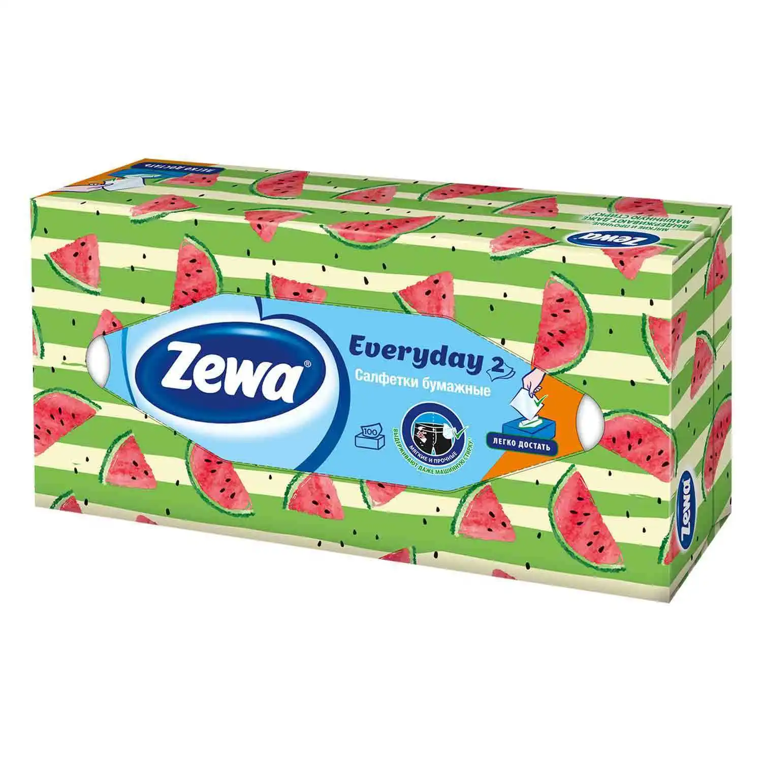 Салфетки Zewa everyday, 2 слоя, в зеленой коробке, 100 шт|Paper Towels ...