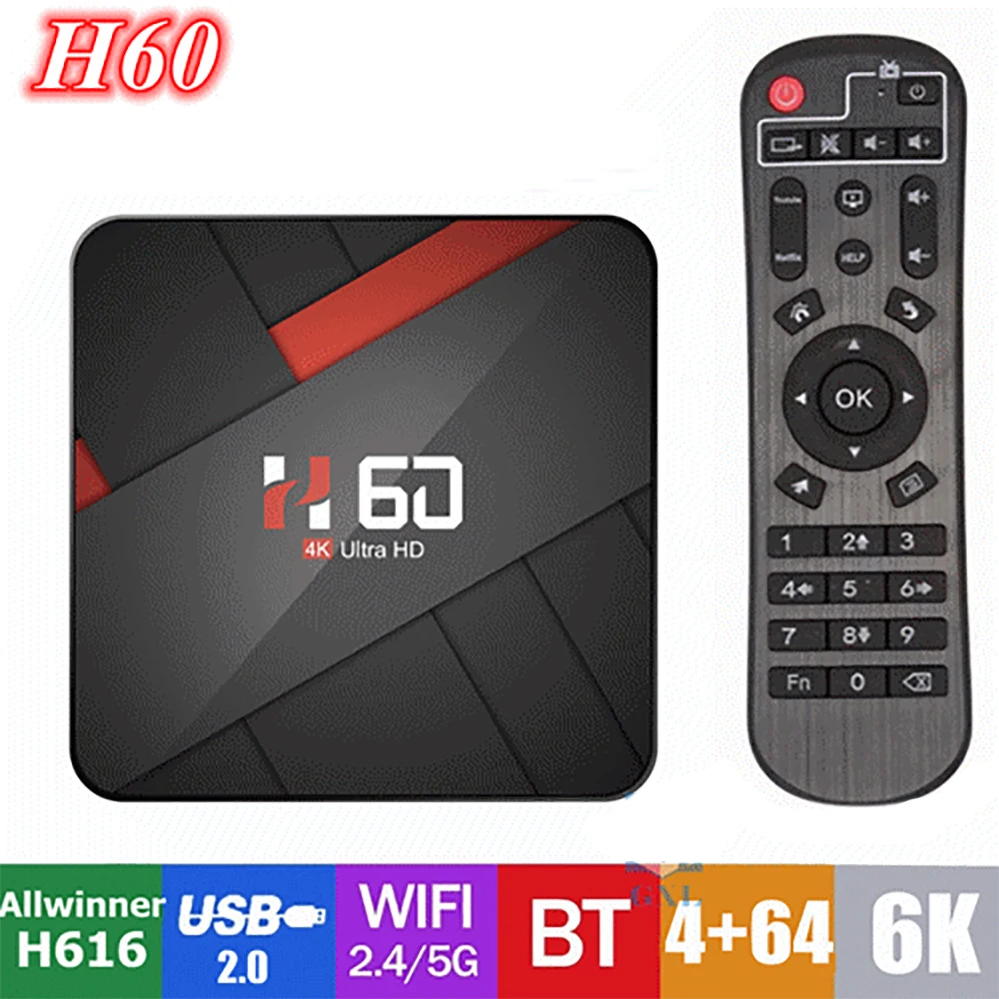 H60 Smart TV Box Android 10.0 Allwinner H616 Quad core Dual Wifi 6K BT ...