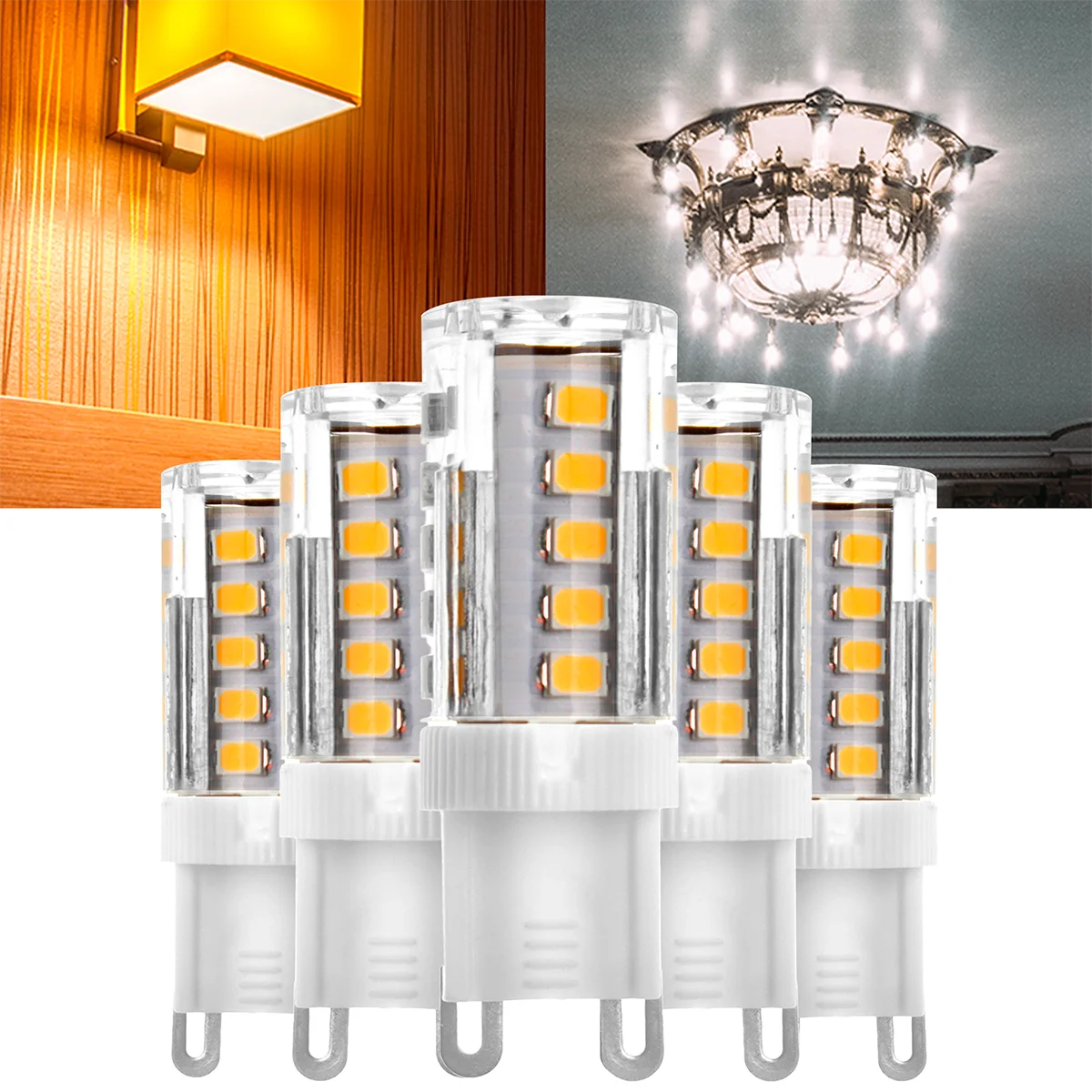 Kit 5 Lâmpadas Led G9 Halopim 5w Bivolt Cor De Luz Branco Frio 6000k / Quente 3000k