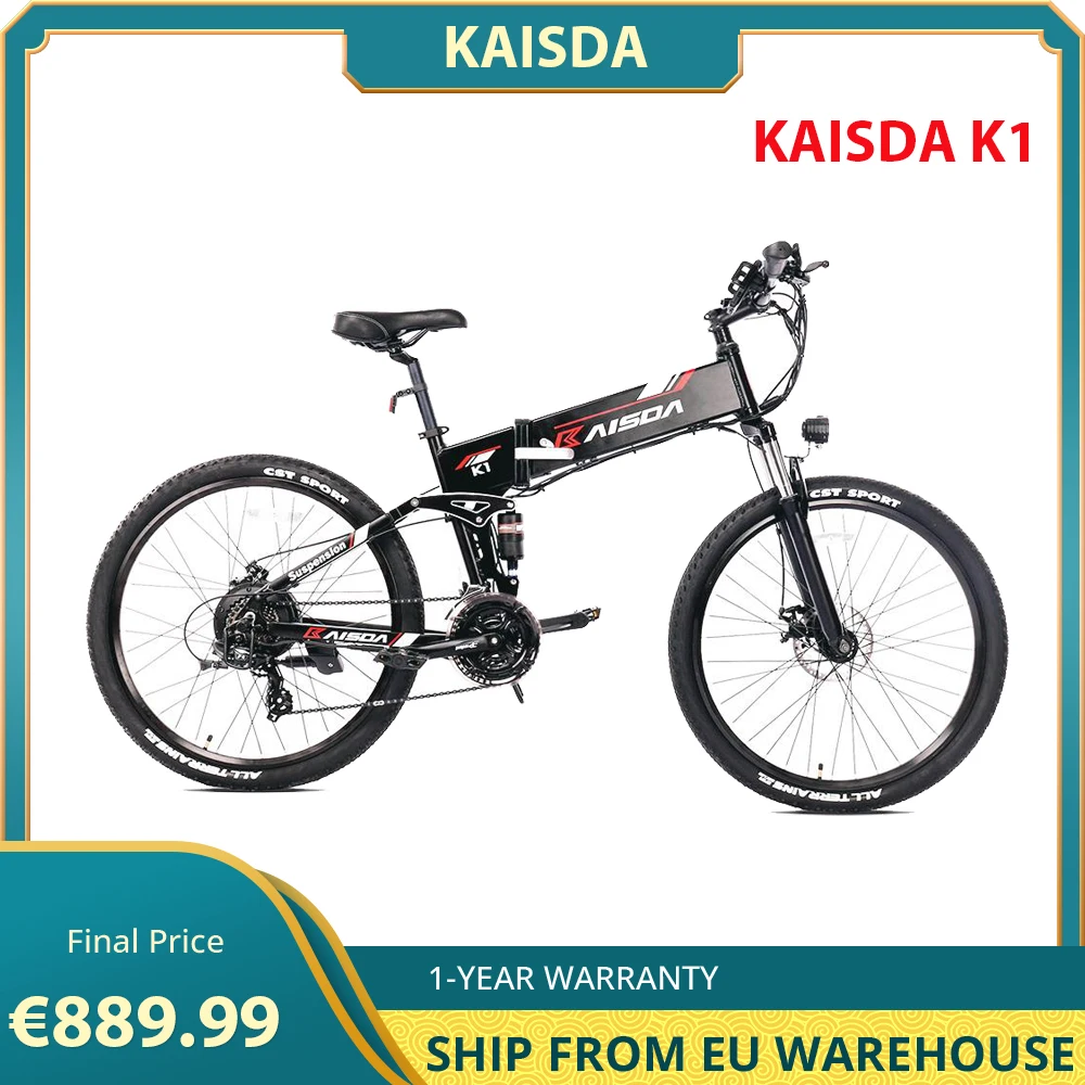 KAISDA-K1-Electric-Bike-26-inch-Folding-Electric-Moped-Folding-Bike-Mountain-Bicycle-500W-Motor ...