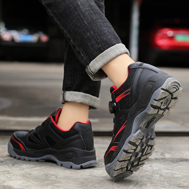 New work shoes men boots anti-smash puncture proof safety shoes male ...