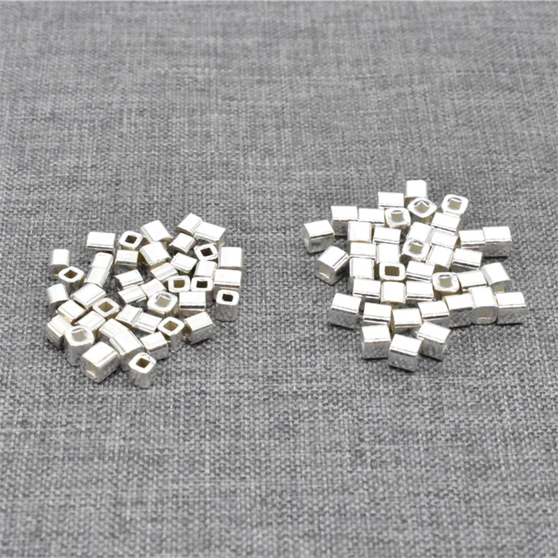 40pcs of 925 Sterling Silver Small Cube Beads for Necklace Bracelet 2mm ...