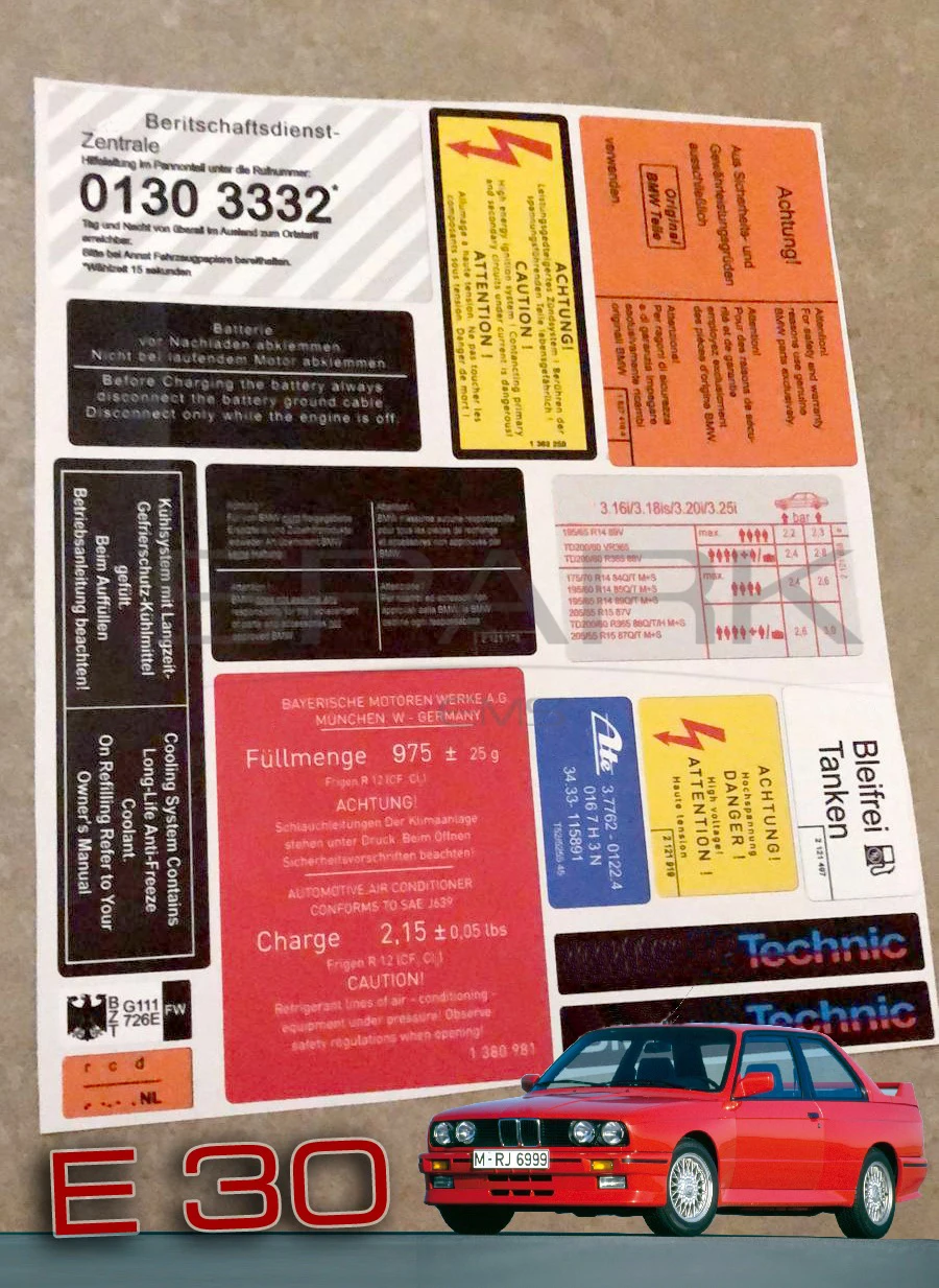 E30 Decal Sticker Label Front Kidney emblem for e30 316 318 320 323 325 ...
