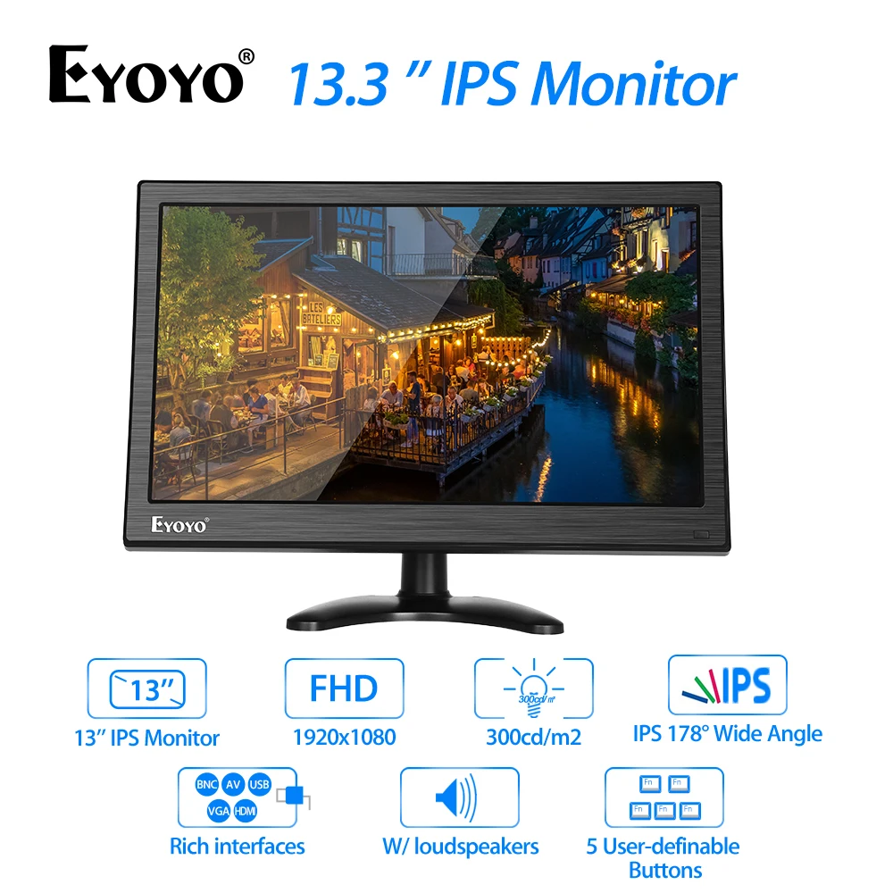 Monitor portátil IPS de 13,3 pulgadas, pantalla de 1920x1080 con ...