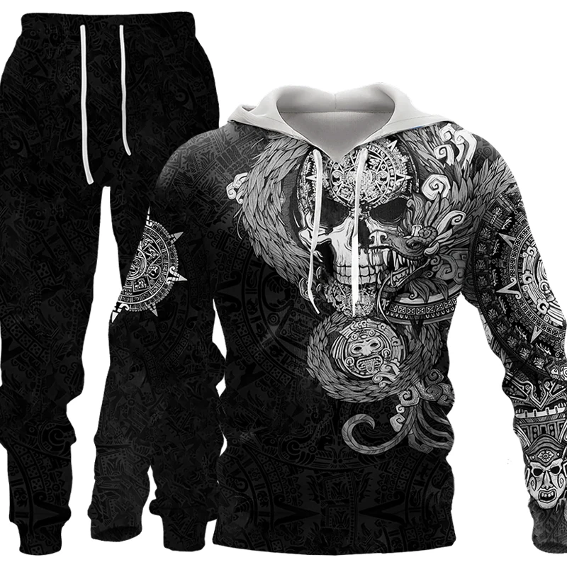 Men's Skull Tracksuit Set | Joggers Hoodie Set Men | Sweashirts ...