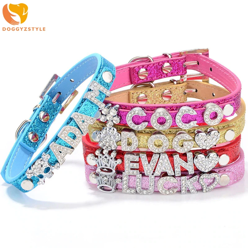 Personalized-DIY-Name-Dog-Collars-Bling-Pet-Dog-Collar-With-Diamond ...