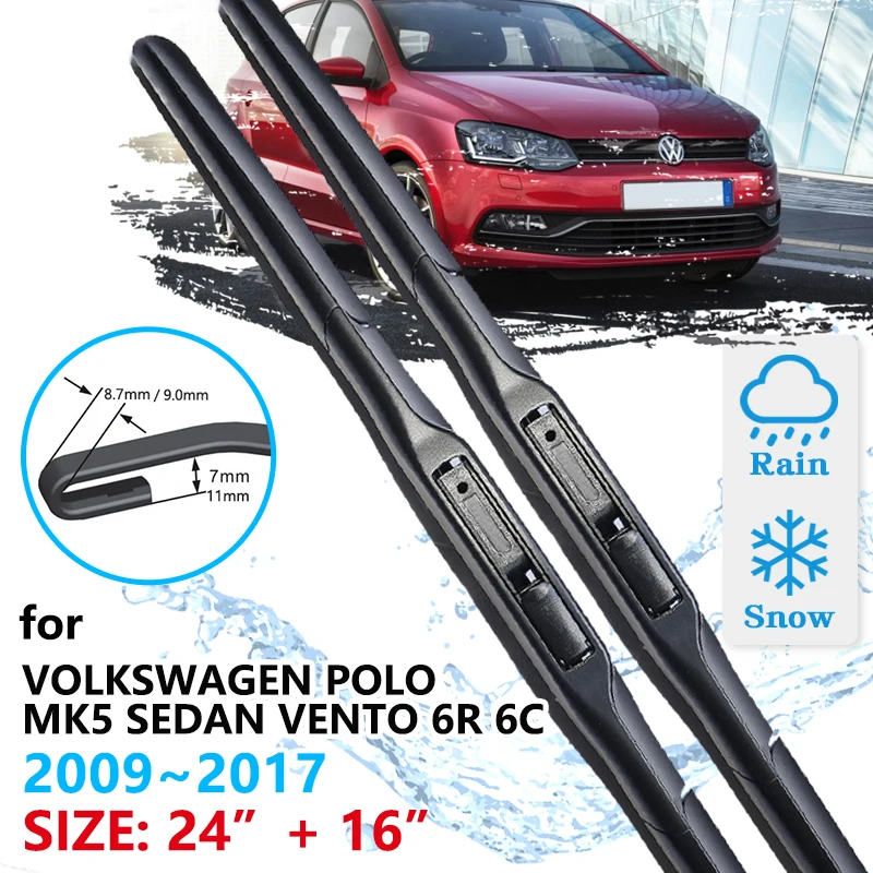 Car Front Wiper Blade For Volkswagen POLO MK5 Sedan Vento 6R 6C 2009 ...