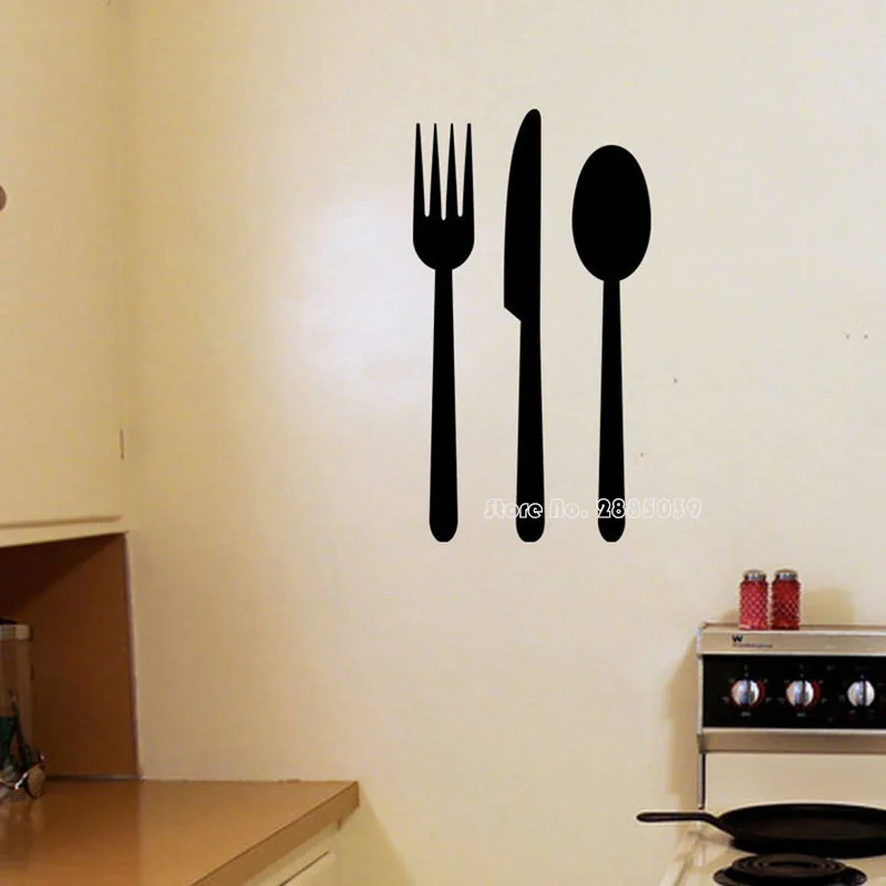 Food Utensils Decal Wall Vinyl Sticker Family Mural Fork Knife Spoon ...