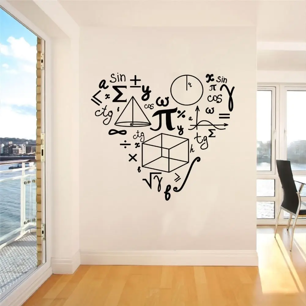 Math-Heart-Mural-Symbol-Wall-Decal-Sticker-Education-Mathematical-Home ...