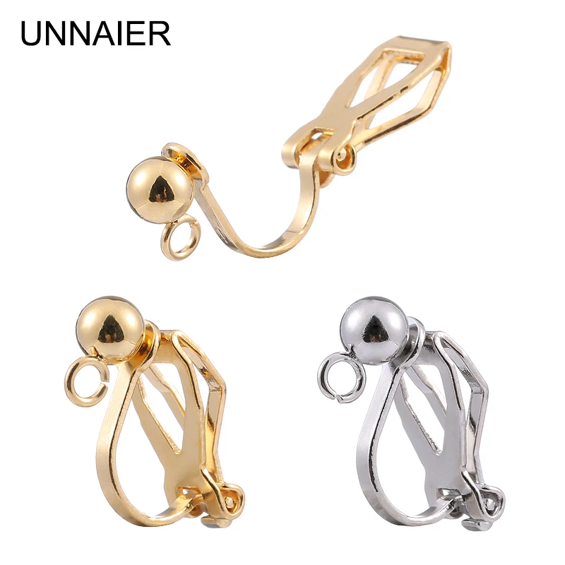 UNNAIER2/10Pc welding pearl triangle ear clip accessories painless ...