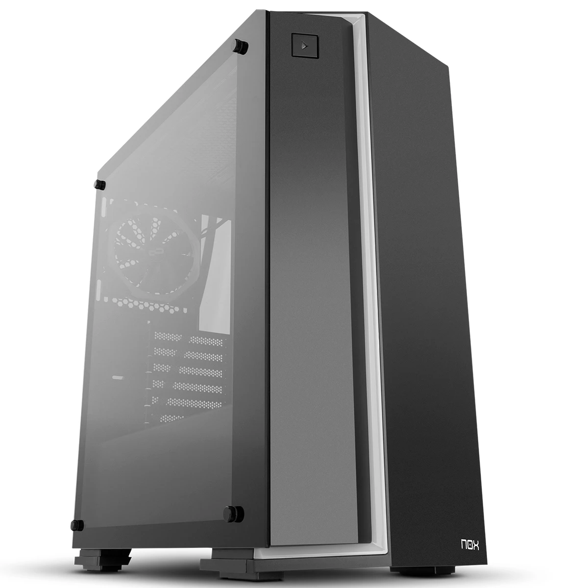 NOX INFINITY NEON computer case, ARGB Rainbow front strip, tempered ...