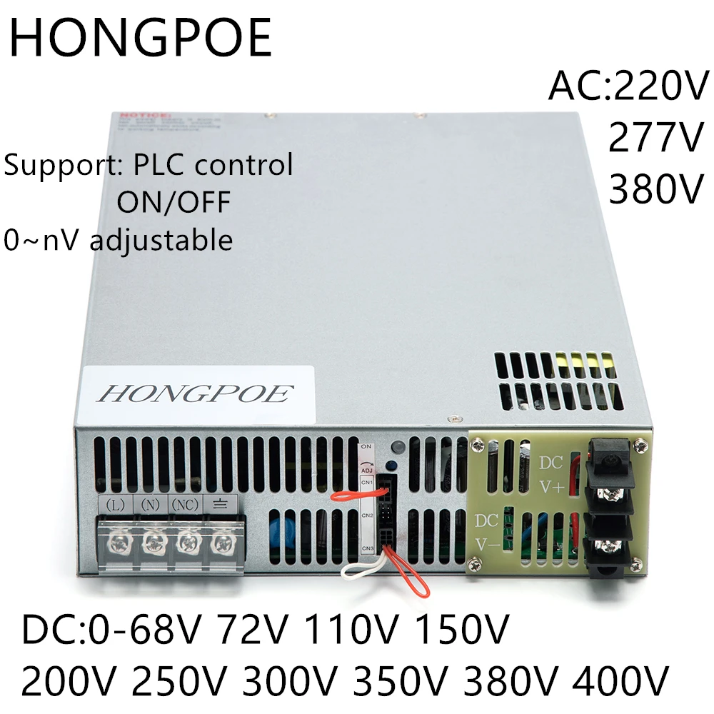 조절식 스위칭 전원 공급 장치, 입력 220/277VAC AC DC, 0 68V, 72V, 110V, 150V, 200V, 250V, 300V, 350V, 400V, PLC ...