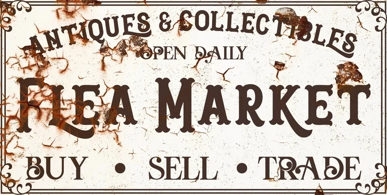 Vintage Flea Market Sign