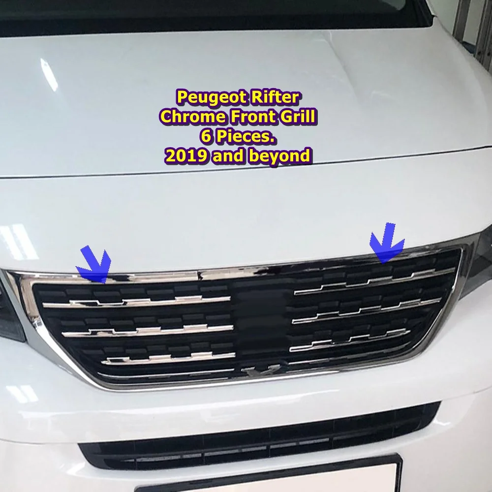 For-Peugeot-Rifter-Chrome-Front-Grill-6-Pieces-2019-and-Up-Stainless ...