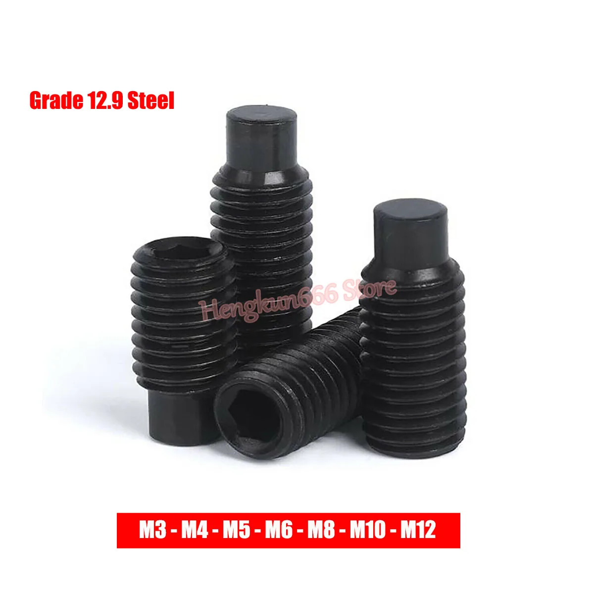 M3 M4 M5 M6 M8 M10 M12 Hex Hexagon Socket Set Screws Dog Point Grub ...