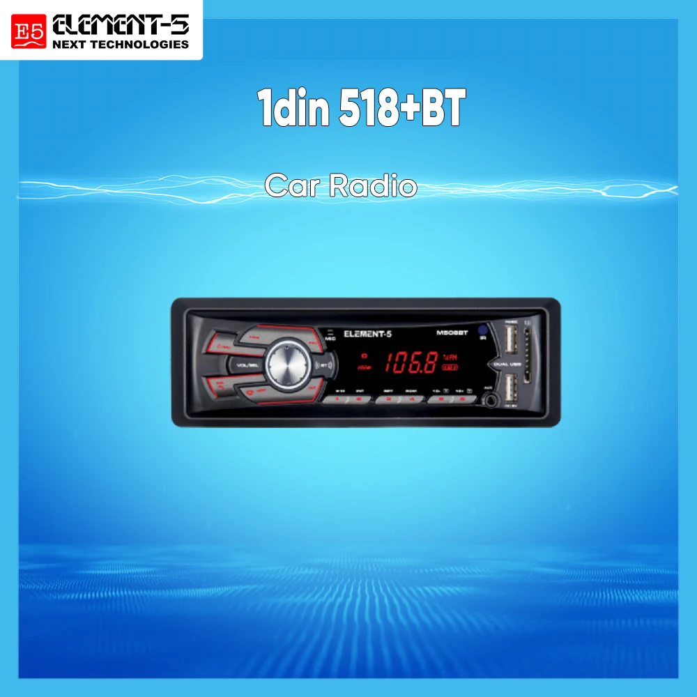 ELEMENT 5 1din 518 + BT Radio AM/FM para coche ESTÉREO FM reproductor de coche con Bluetooth ...
