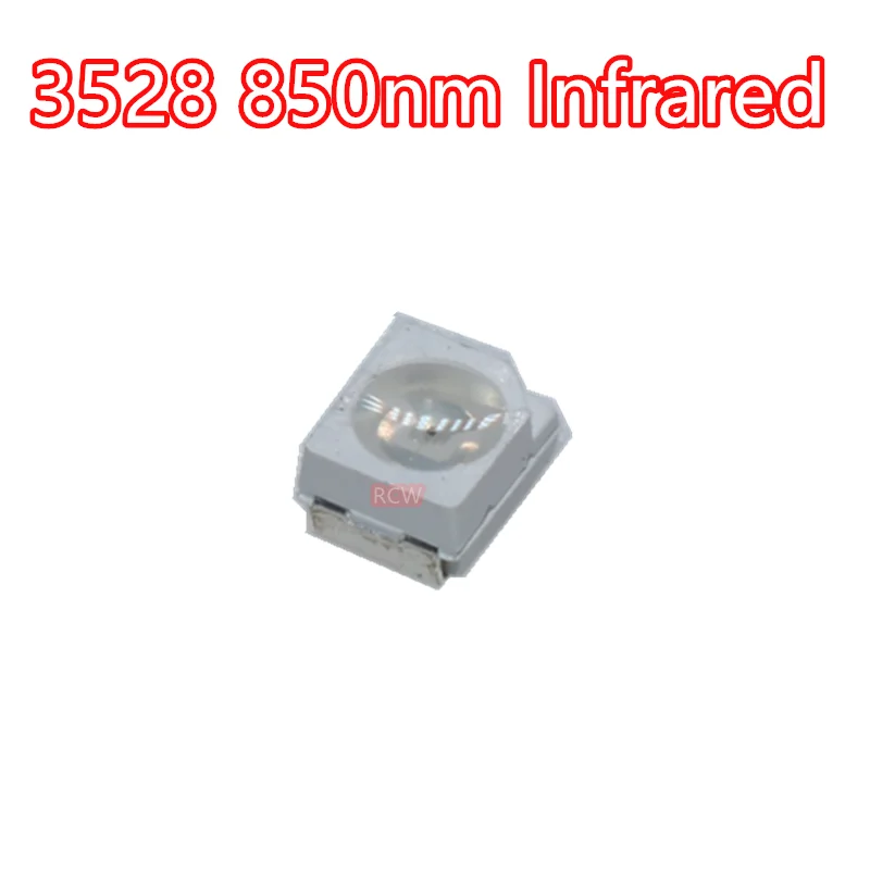 50 pces ir 3528 smd led 850nm led infravermelho diodo de visão noturna ...