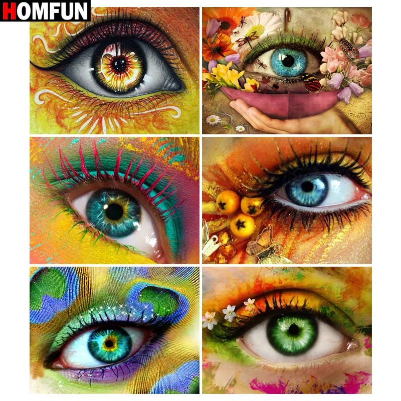 HOMFUN-Full-Diamond-Embroidery-American-Double-Eyelid-Diamond-Painting ...
