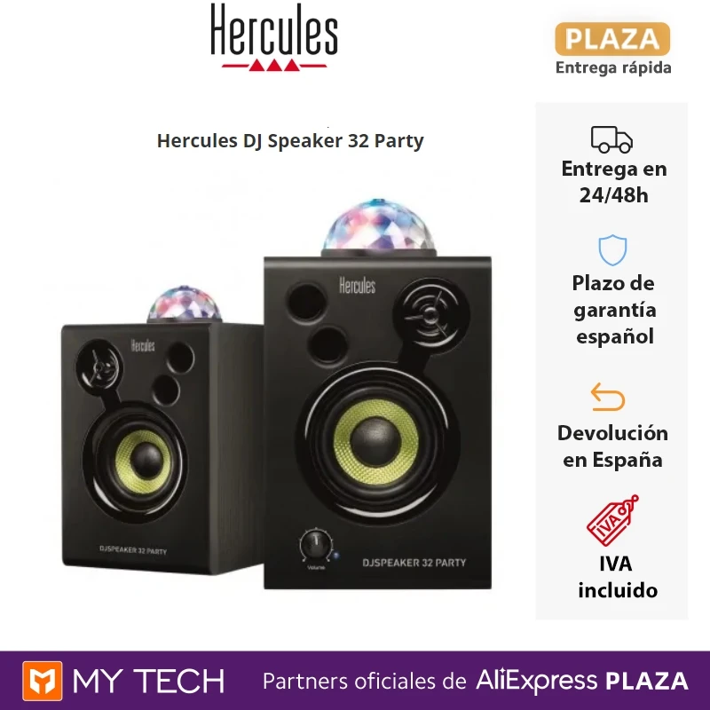 Hercules-speaker-DJSpeaker-32-Party-wired-black-color-LED-light-System ...