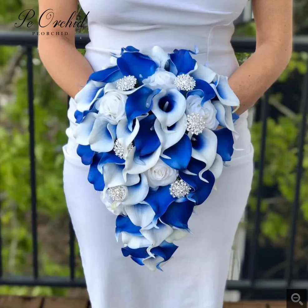 Blue Orchid Cascading Bouquet