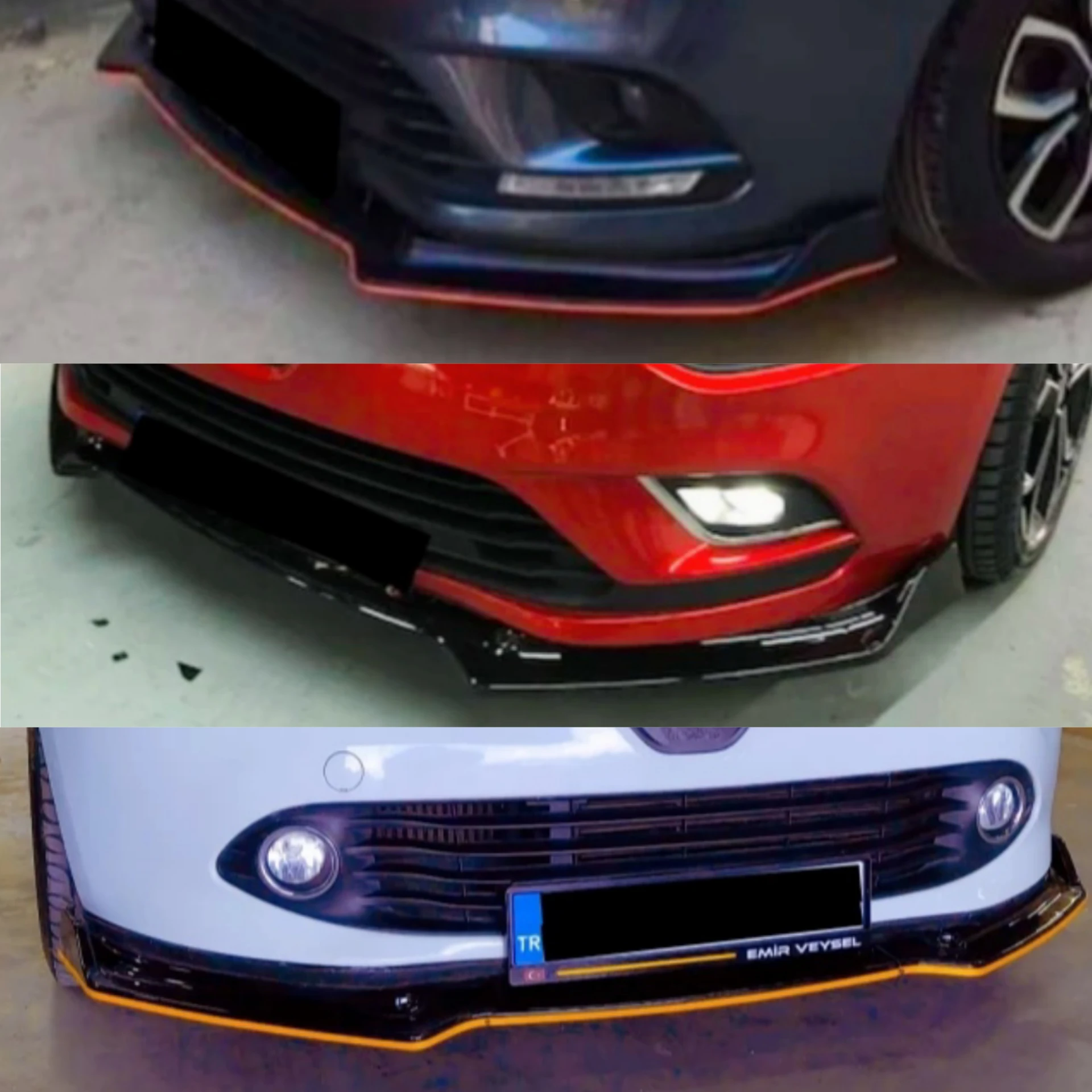 3 Pcs Front Bumper Lip For Renault Clio 4 - 5 Body Kit Car Accessories ...