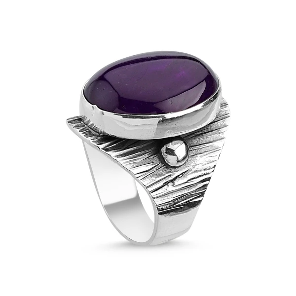 Silver 925 Sterling Amethyst Stone Handwork Ring|Rings| - AliExpress