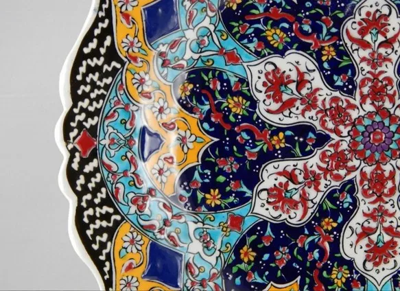 Турецкая настенная тарелка ручной работы-декоративная керамическая тарелка