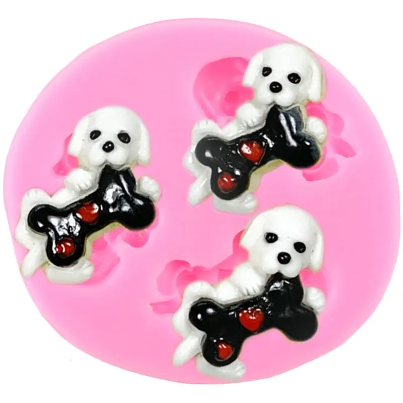 Cartoon Dog Bone Silicone Mold Candy Clay Molds Birthday Party Cupcake ...