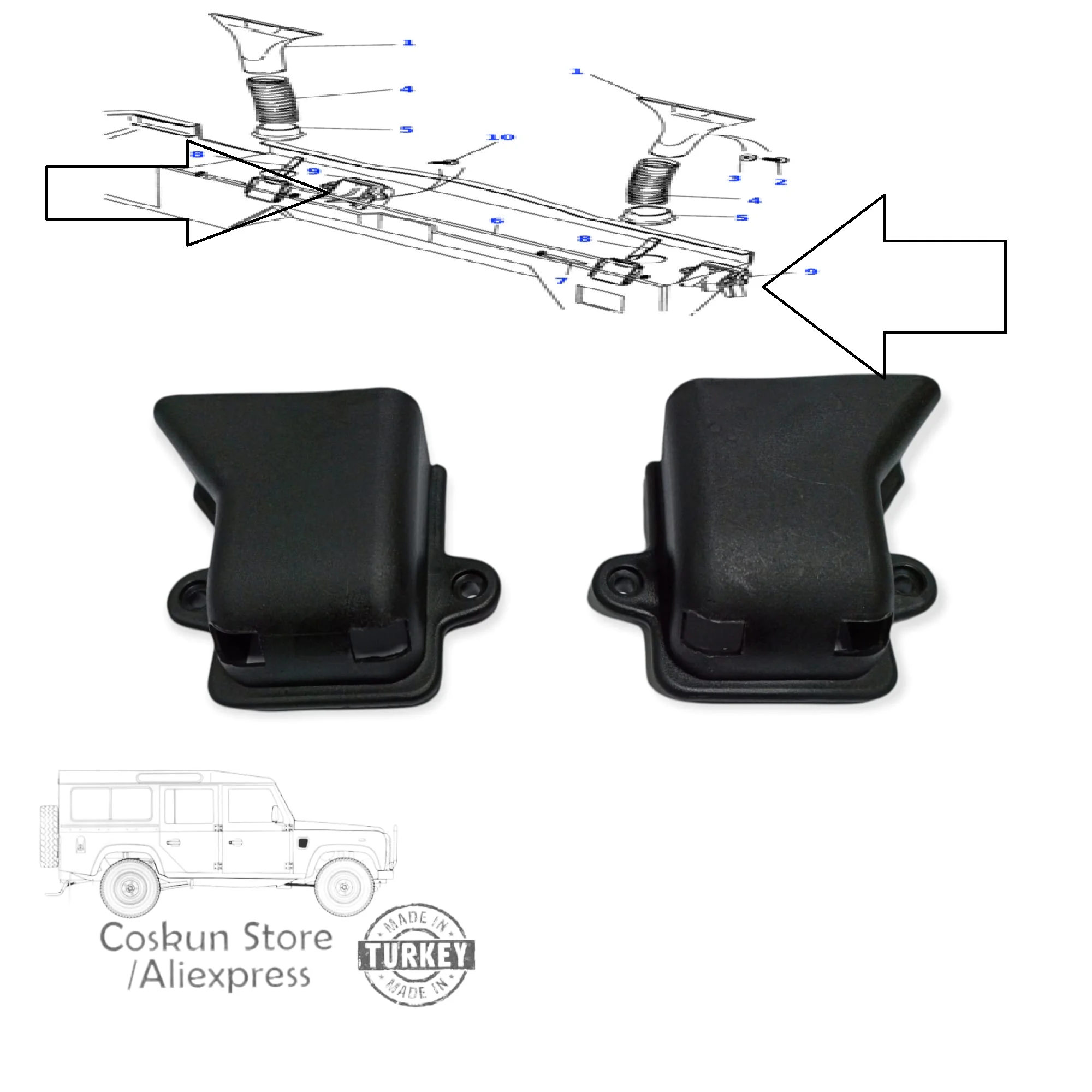 For Land Rover Defender 110 130 90 Heater Duct For Floor Level Heating ...