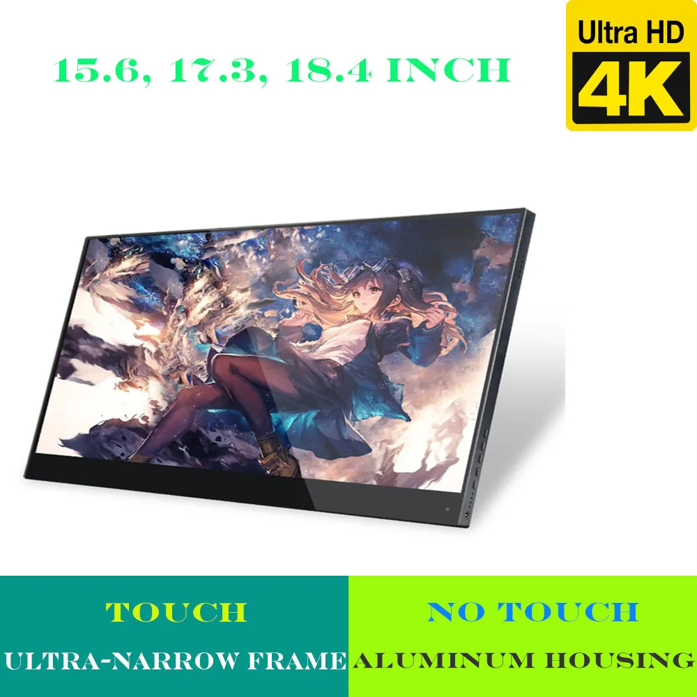 Best portable 4K gaming monitor 144hz Ultra narrow frame, A grade panel ...