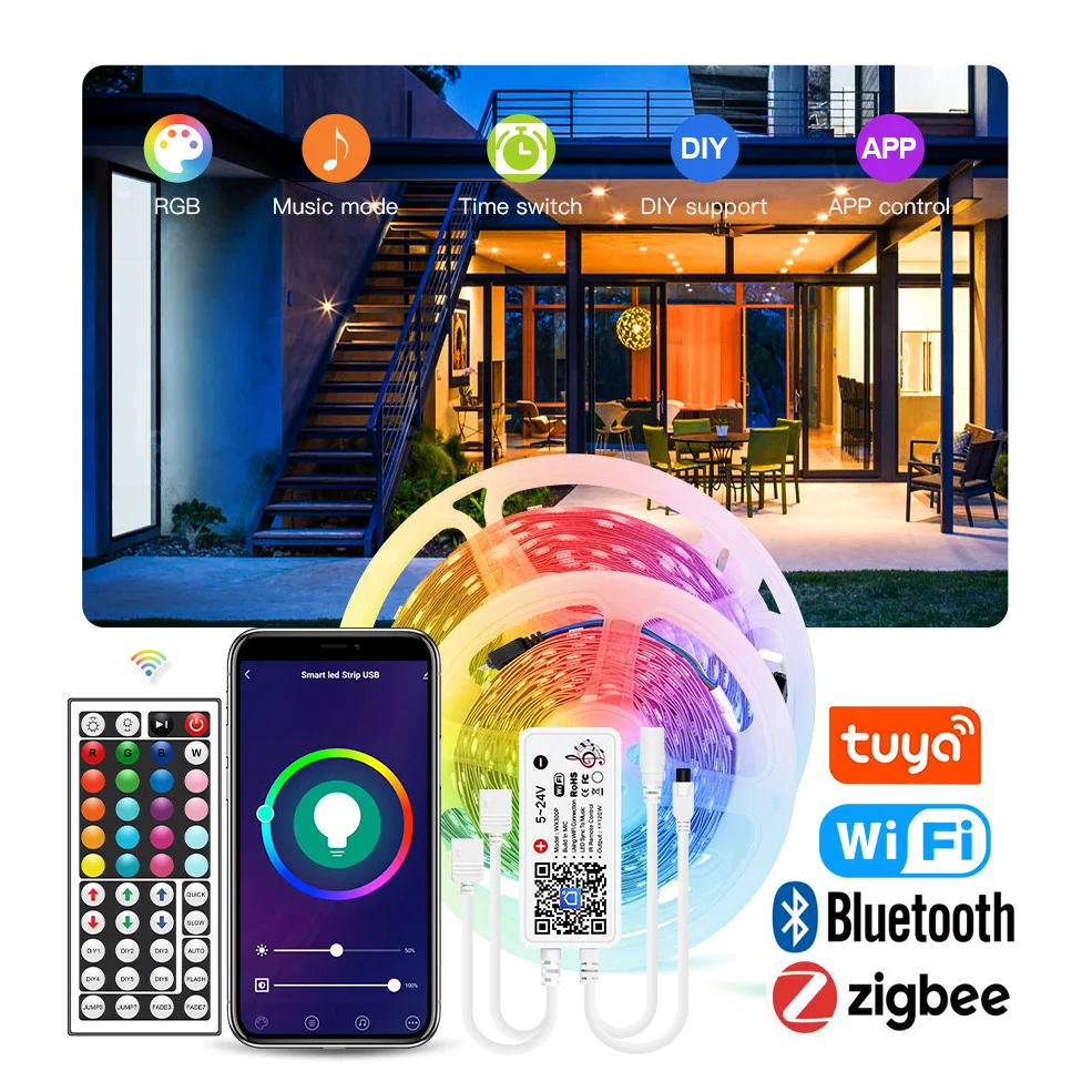 Tuya Zigbee Smart Led Strip Light Bluetooth Wifi Leds TV Back light ...