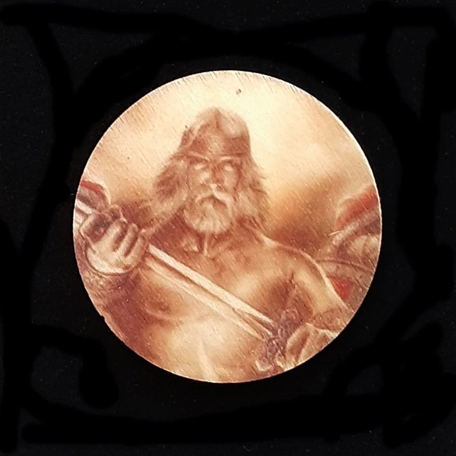 Pendant-keychain-cartoon-god-Perun-Material-wood-Diameter-4-cm ...