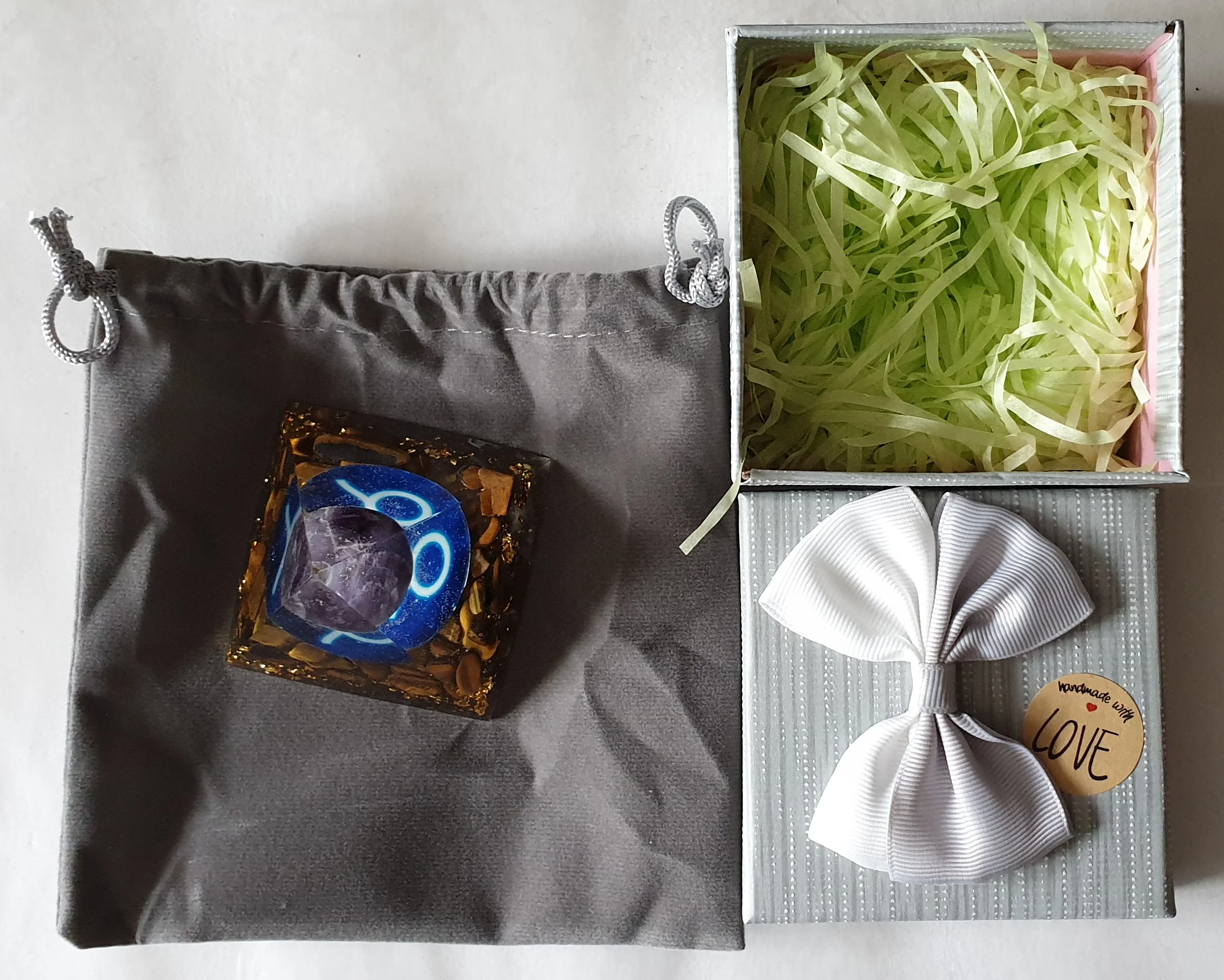 Taurus Zodiac Amethyst Crystal Sphere Orgone Pyramid - Orgone Pyramids