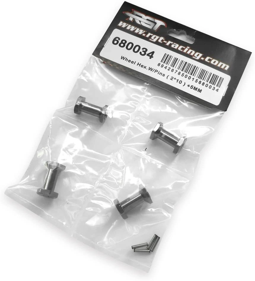 HSP RGT SPARE PART CAR 680034 Wheel Hex.W/Pins (2*10) (AL.) +5mm RGT 1/ ...