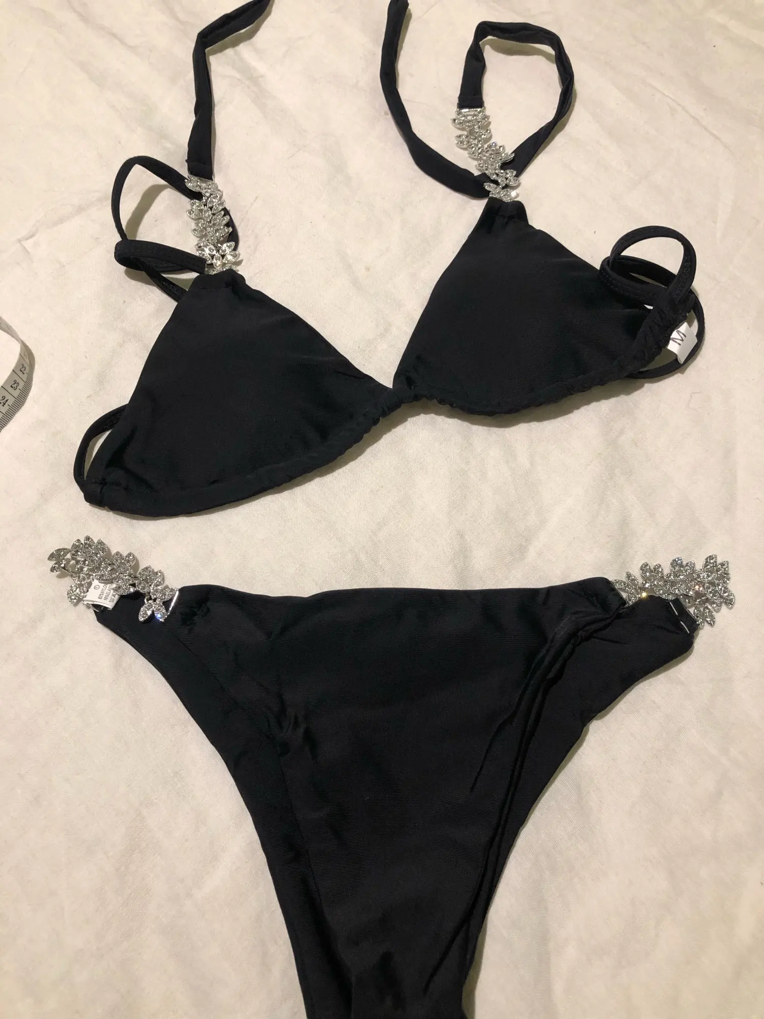 Diamond bikini white rhinestone bikini Braizilian swimwear female ...