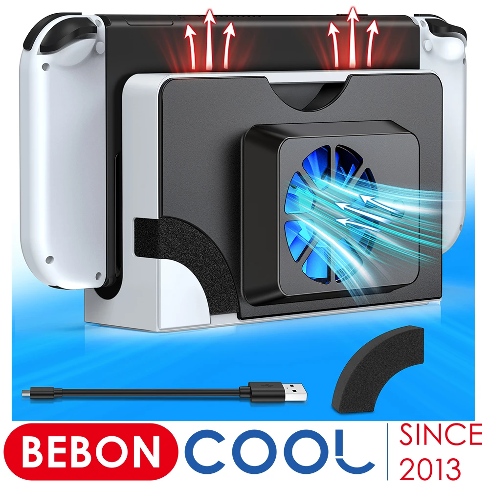 For-Switch-Oled-Accessories-Cooler-Base-USB-LED-Cooling-Fan-External ...