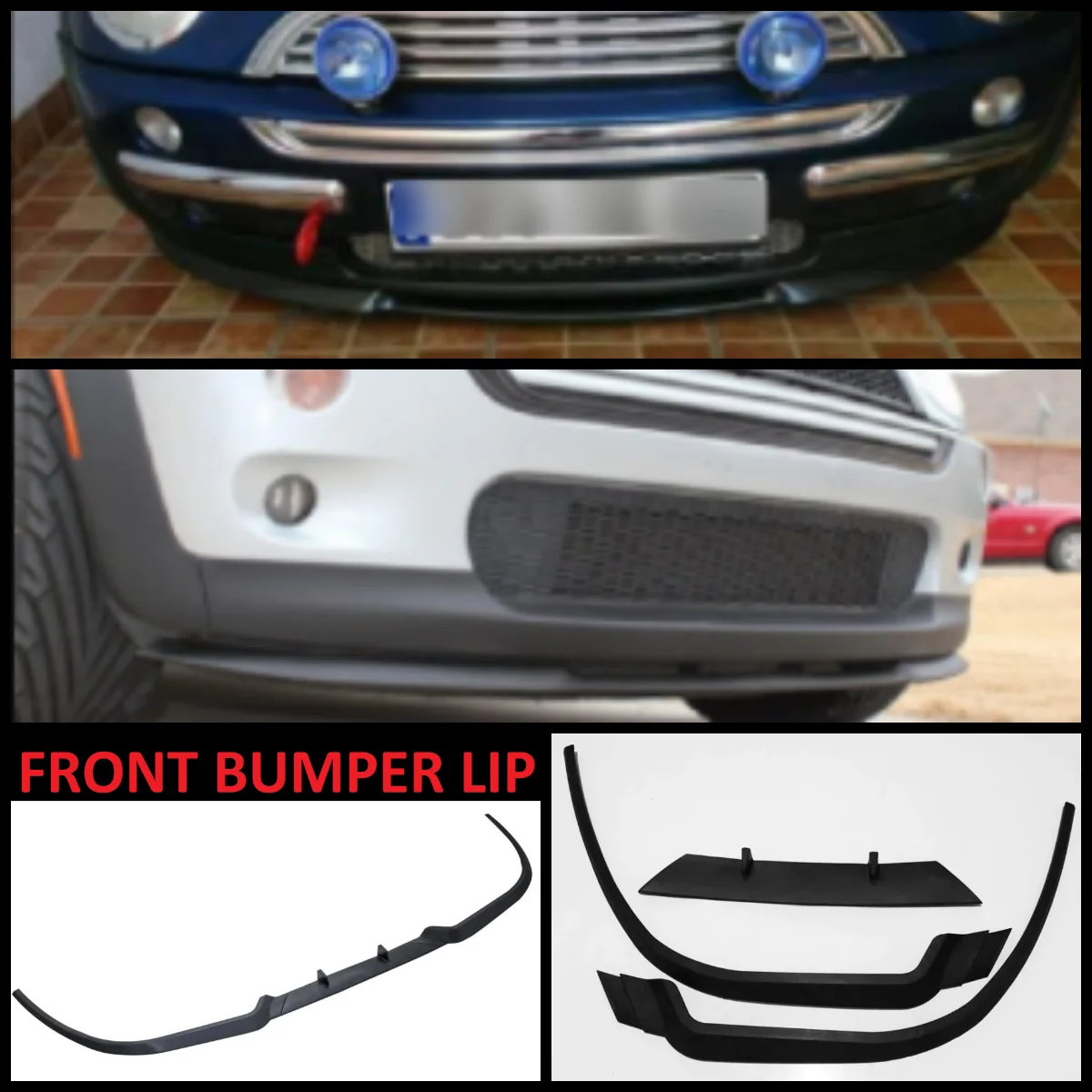 For-Mini-Cooper-CUPRA-R-FRONT-SPOILER-BUMPER-LIP-Euro-Spoiler-Lip ...