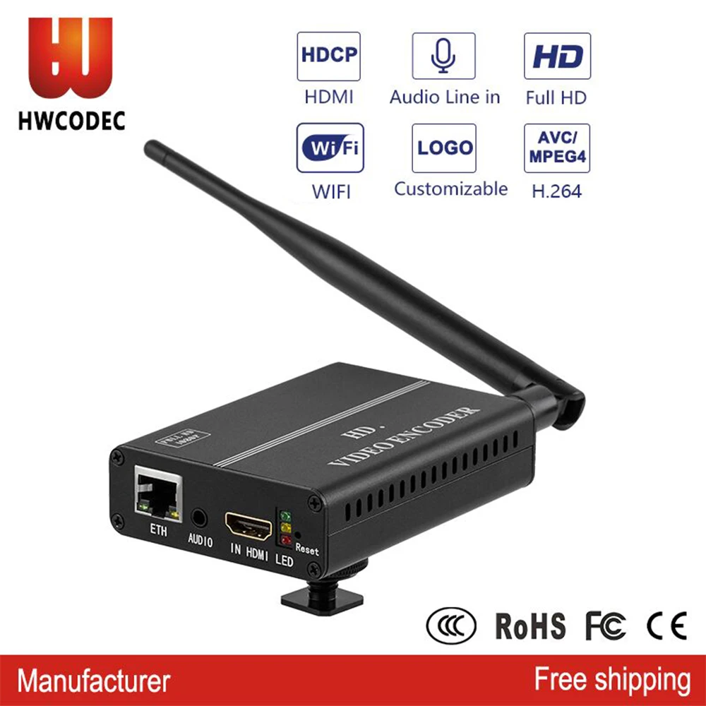 HWCODEC H8110WP H.264 HDMI Encoder 1080P 60FPS IP Video Encoder SRT ...