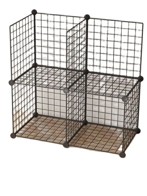 4 Cube Metal Wire Storage Grid Book Shelf Closet Organizer DIY Modular ...