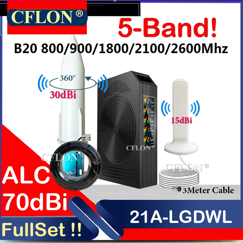 Five-band B20 800 900 1800 2100 2600mhz 4g Cellphone Cellular Repeater 4g Cellular Amplifier Gsm ...