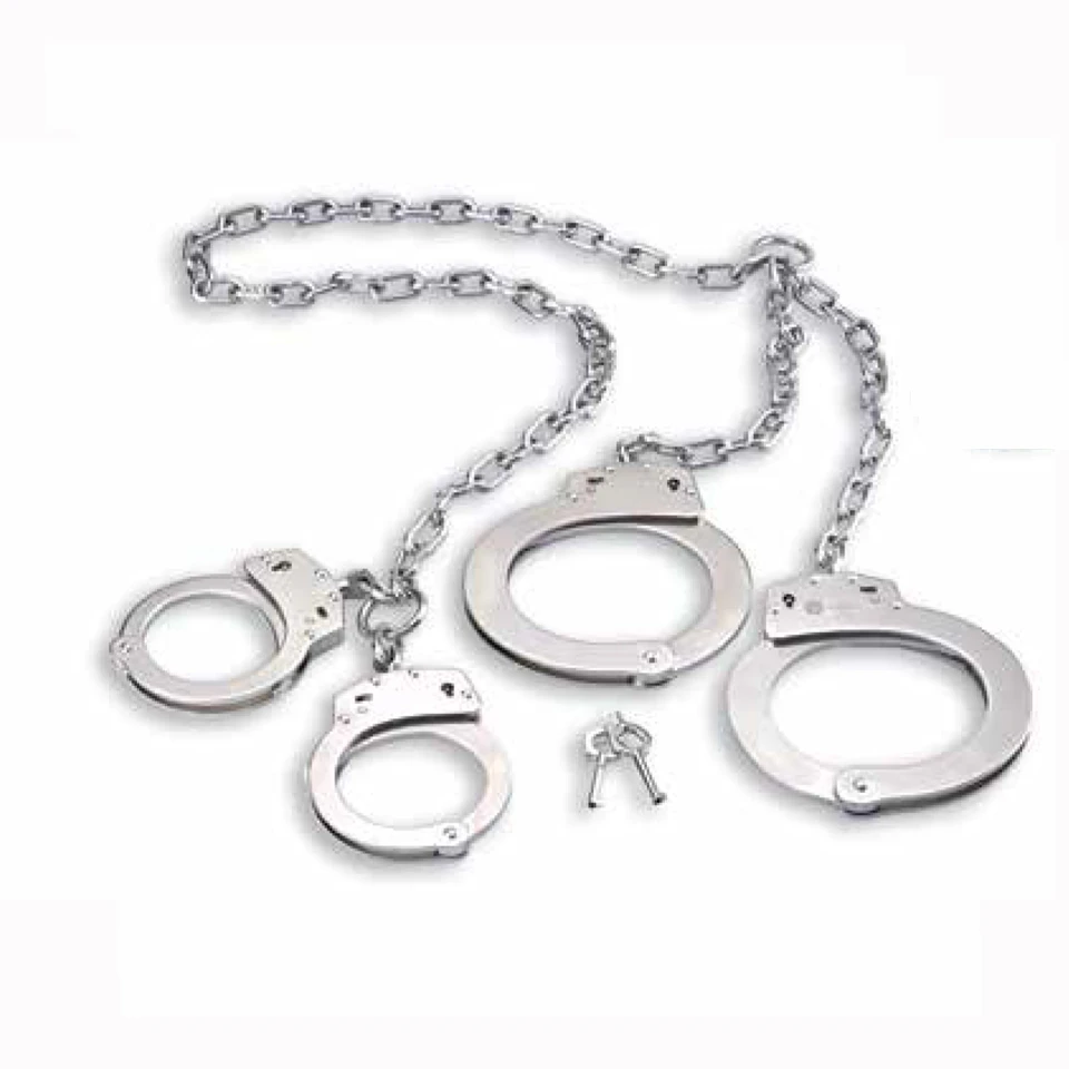 Professional Handcuffs Hand Foot Clamp Hinged Clamp Military Stainless ...