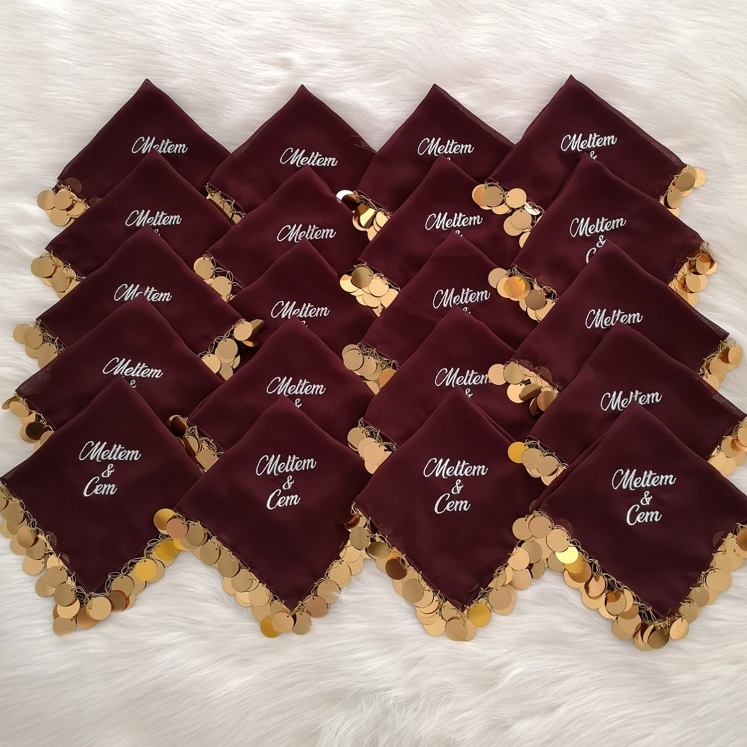 Customized-Name-Embroidered-White-Satin-Fabric-and-Sequins-Halay ...