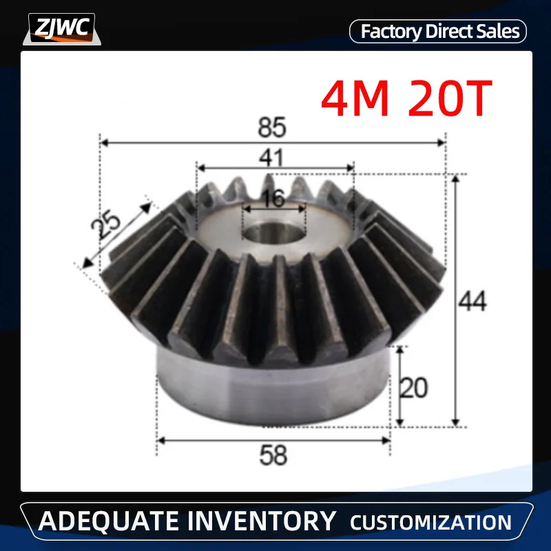 1pc Bevel Gear 4M 20T 4 Mod 20 Teeth inner Hole 20/22/24/25/28/30/32/35 ...