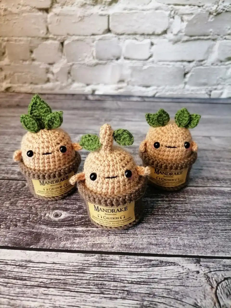 Pera tejida a mano, mandrake en miniatura, planta de felpa Juguete ...